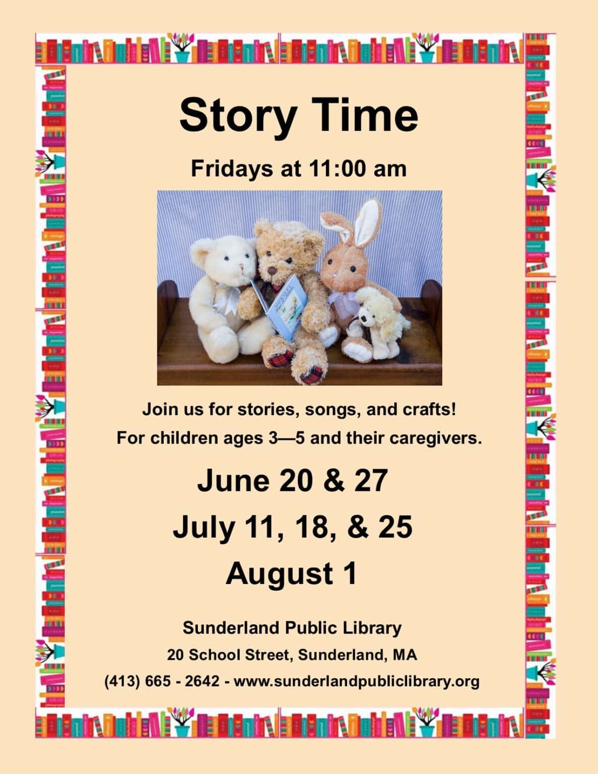 Story Time at the Sunderland Library - Amherst Now