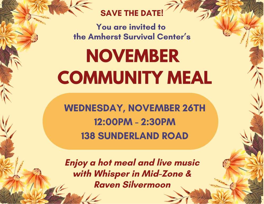 November Community Meal at Amherst Survival Center - Amherst Now