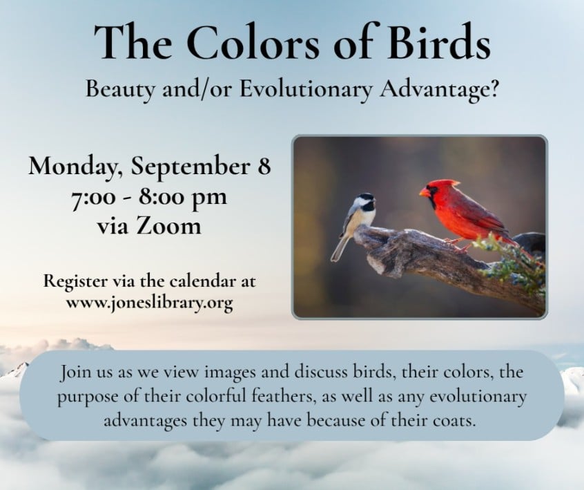 Online Talk on Bird Colors and Evolutionary Advantage via Zoom ...