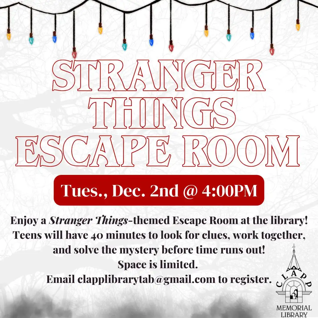 Stranger Things Escape Room at Clapp Library - Amherst Now