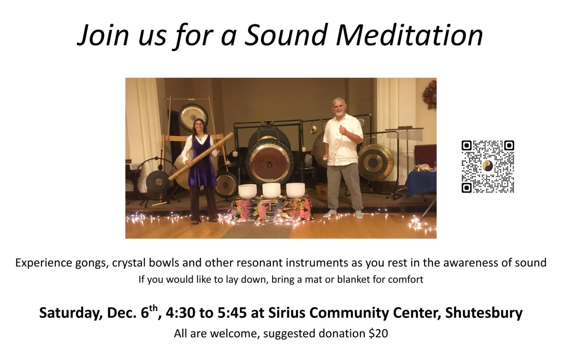 Sound Meditation at Sirius Community Center - Amherst Now