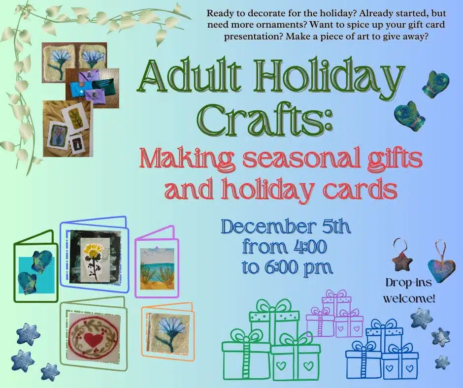 Adult Holiday Crafts at Hadley Public Library - Amherst Now