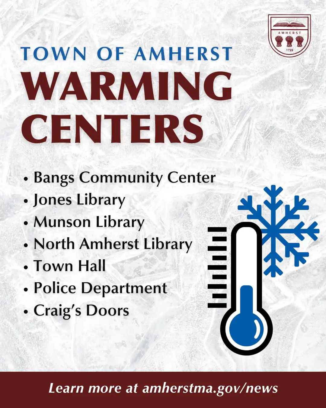 Warming Centers Open in Amherst Town Buildings - Amherst Now