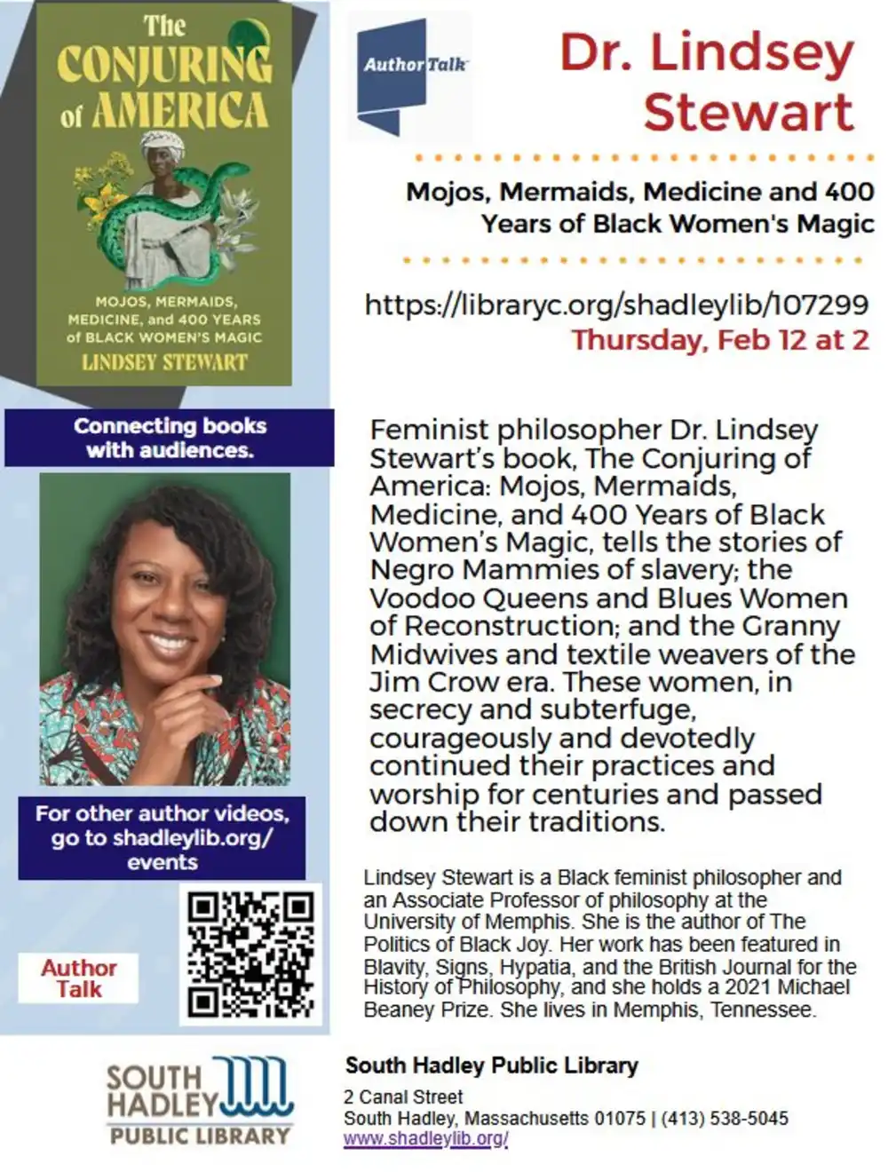 Online Author Talk with Dr. Lindsey Stewart - Amherst Now