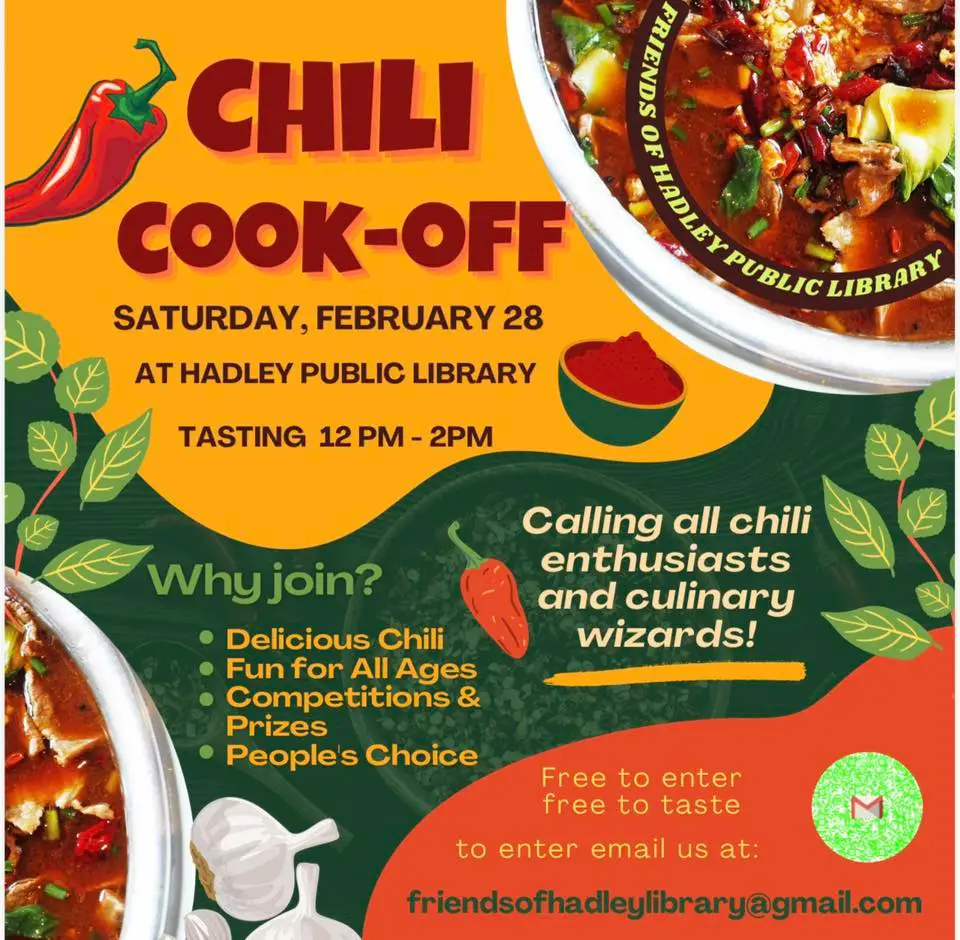 Chili Cook-Off at Hadley Public Library - Amherst Now