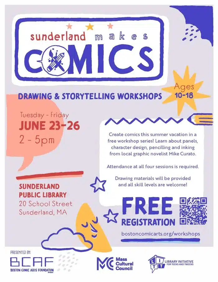Comic Making Workshop for Ages 10-18 at Sunderland Library - Amherst Now